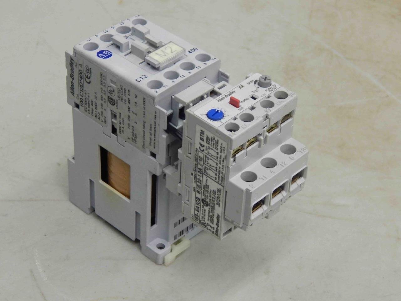 #567 Allen Bradley 100-C12D*400 24Vdc Coil Contactor + 193-EA1CB .32-1 ...