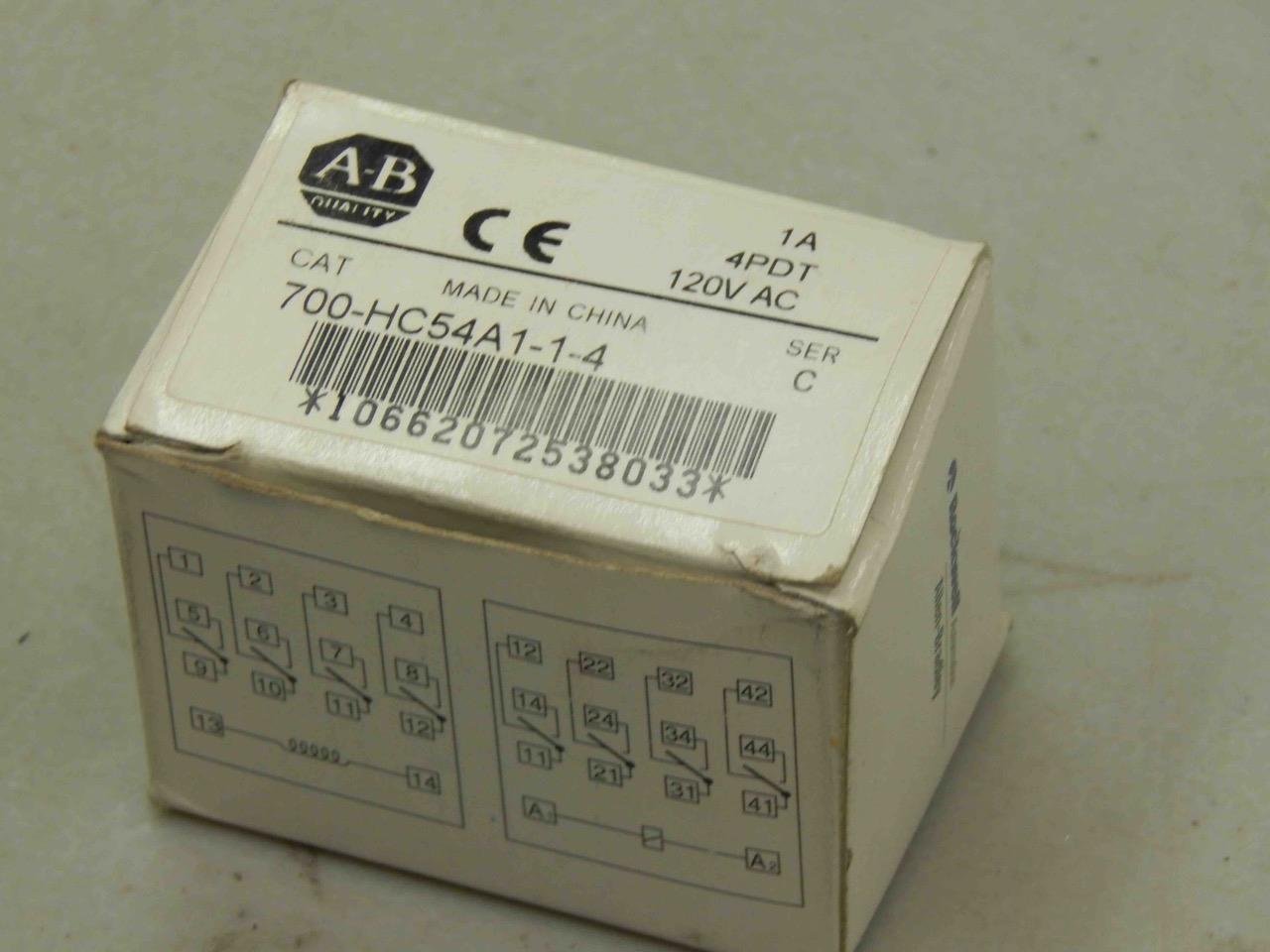 #294 Allen Bradley AB 700-HC54A1-1-4 Type H Control Relay 120Vac NEW ...