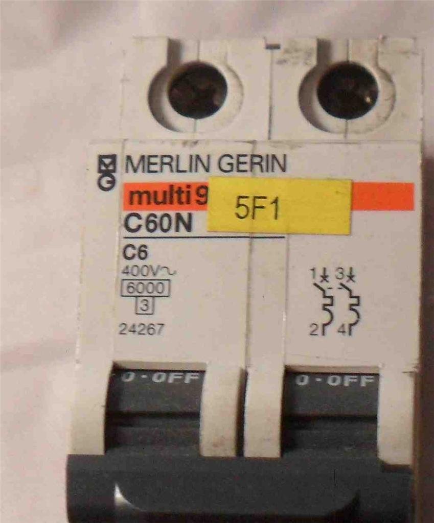 Merlin Gerin MG-24267 2-Pole Miniature Circuit Breaker 24267 400V C60N ...