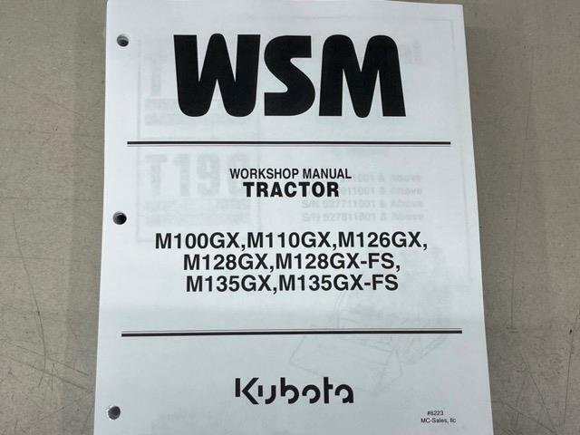 #6223 Kubota, M100GX, M110GX, M126GX, M128GX, Tractor Service Manual ...
